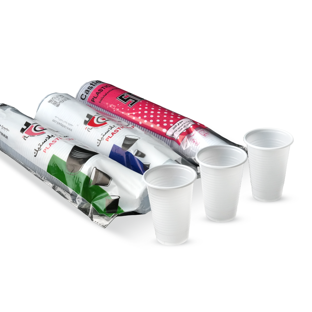 Clear plastic cups Zahran – Castle Pack – EN